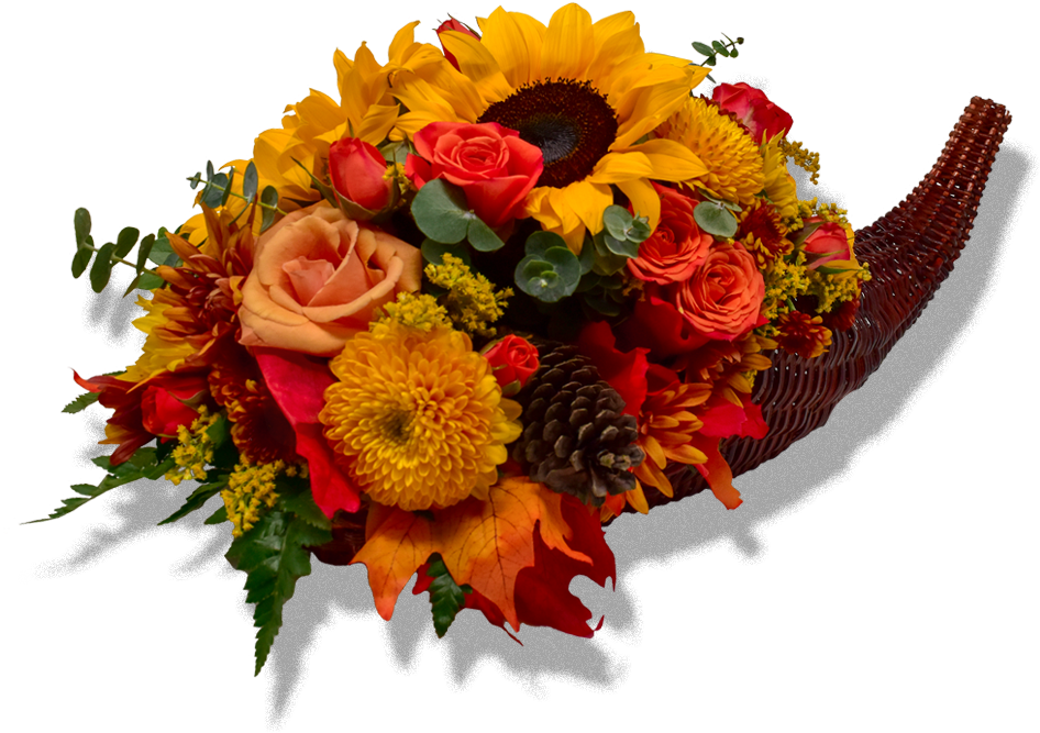 Download Bountiful Harvest Floral Cornucopia - Flowers | Transparent ...