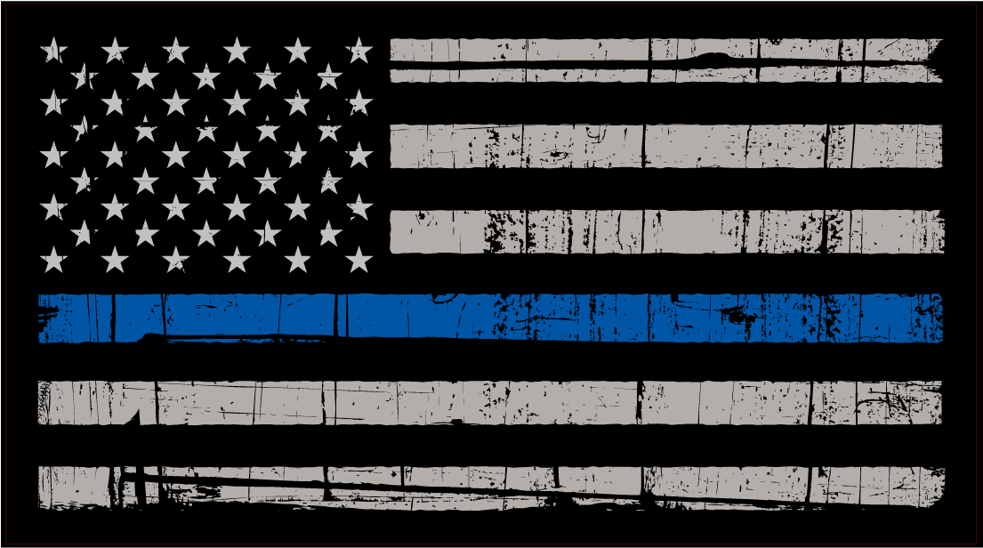 Thin Blue Line Flag - Thin Blue Line Flag Distressed (1134x709), Png ...