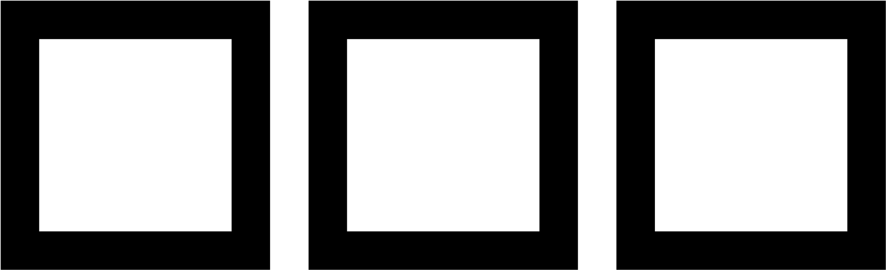 Squares Clipart Square Outline - 3 Square Png (2000x769), Png Download
