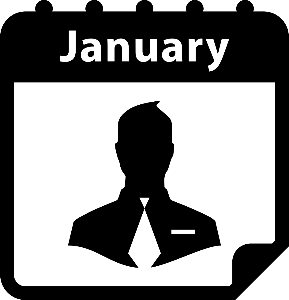 Businessman Symbol On January Calendar Page Comments - Calendar 25 Icon ...