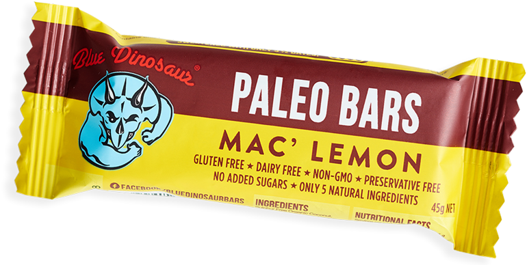 Mac' Lemon - 12 Bars - Blue Dinosaur Mac Lemon Paleo Bar 45g (800x400 ...