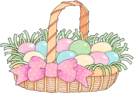 Easter Clipart Pink - Free Easter Basket Clip Art (451x318), Png Download