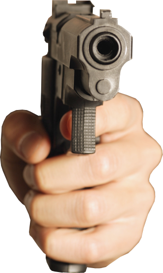 Hand Holding Shotgun Png - Hand With Gun Png (332x556), Png Download