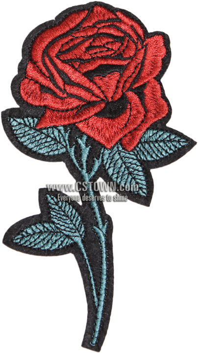 Stock And Custom Red Rose Embroidery Patch - Embroidery (780x780), Png ...