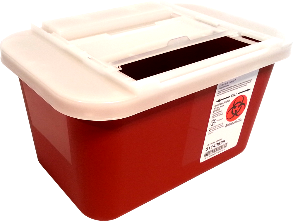 Sharps Container 1 Gallon Red Sharps Disposal - Waste (1001x758), Png ...