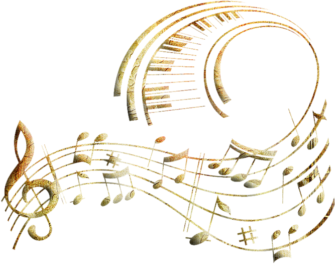 Notas Musicales - Gold Music Notes Png (700x559), Png Download