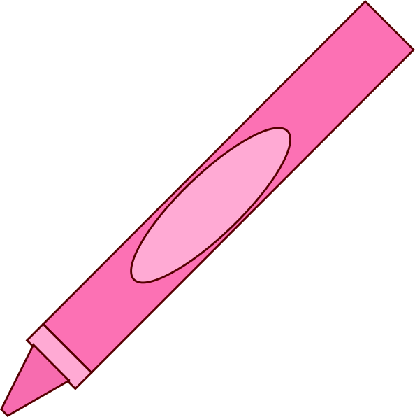 Pink Crayon Clip Art At Clker - Pink Highlighter Clipart (594x596), Png ...