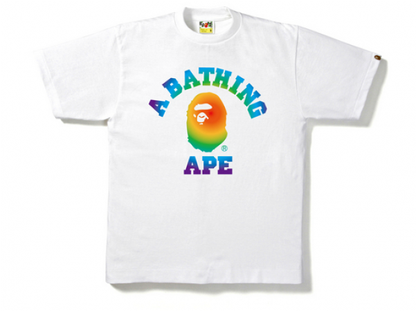 Bape "rainbow Ape Head Printed" T-shirt - Bape L/s (600x600), Png Download