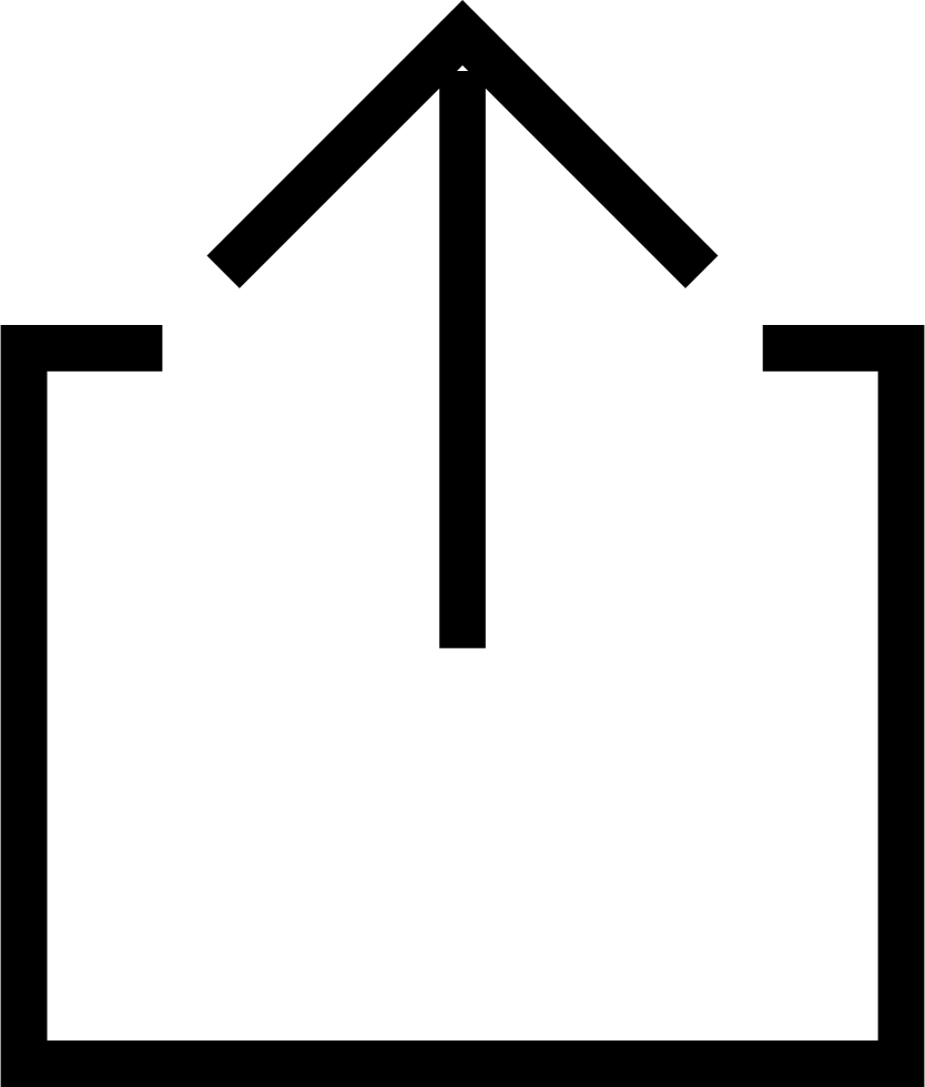 Square Outline With Uploading Up Arrow Comments - Share Icon (834x980 ...