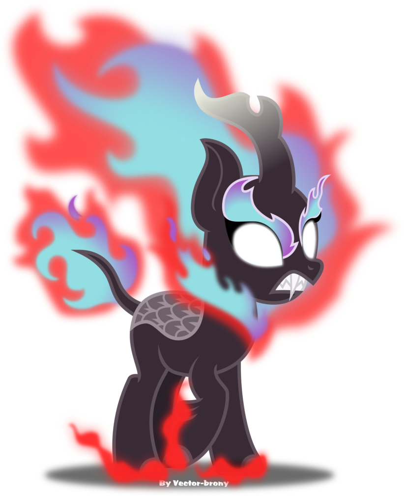 Vector-brony, Female, Fire, Glowing - Mlp Kirin Angry (827x1024), Png ...