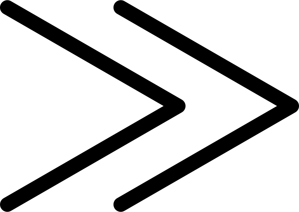 Fast Forward Thin Double Arrows Comments - Arrow (980x696), Png Download