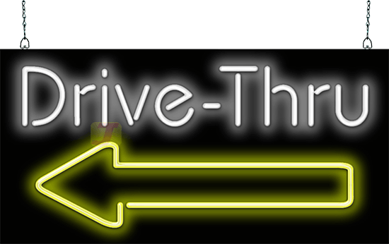 Download Drive-thru With Left Arrow Neon Sign - Arrow | Transparent PNG ...
