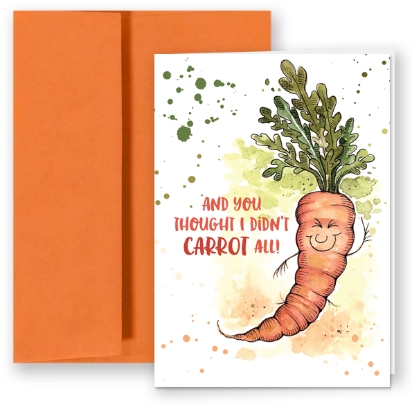 Carrot Card Watercolor - Carrot (600x600), Png Download