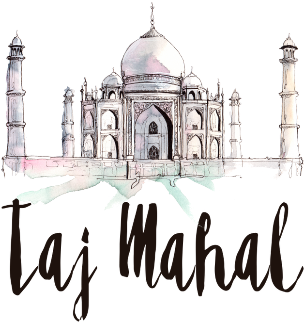 Pyramids Of Giza Watercolor - Taj Mahal Sticker (700x700), Png Download