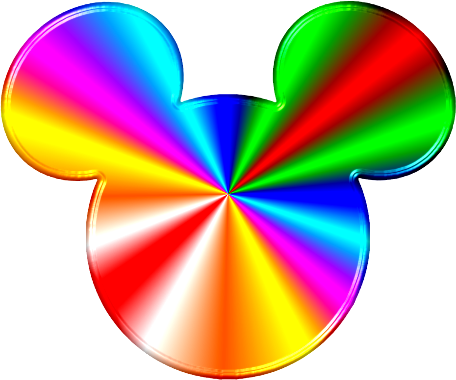 Rainbow Clipart Mouse - Rainbow Colors Mickey Mouse (952x917), Png Download