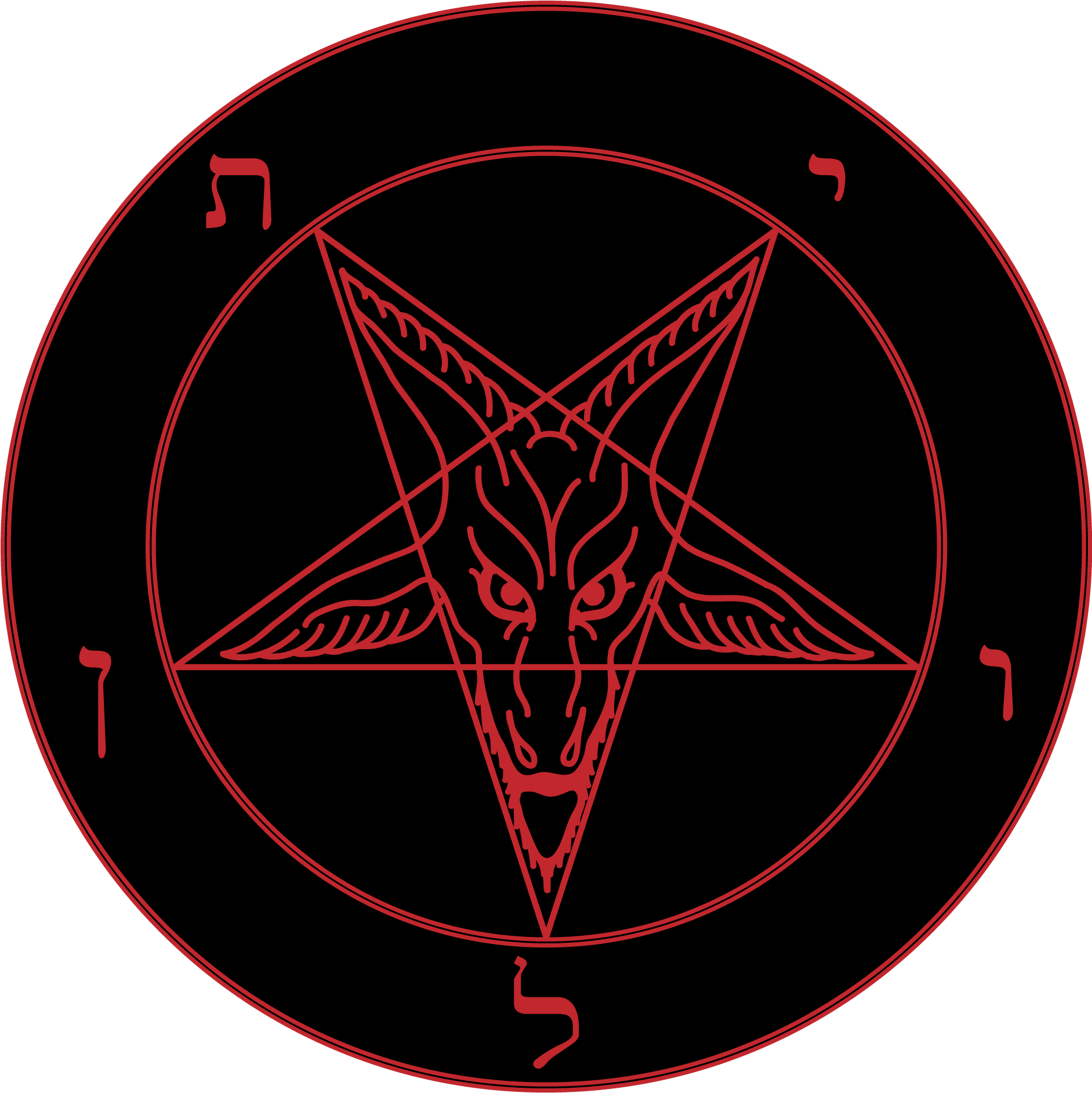 Goat Pentagram Png - Red Sigil Of Baphomet (1882x1914), Png Download