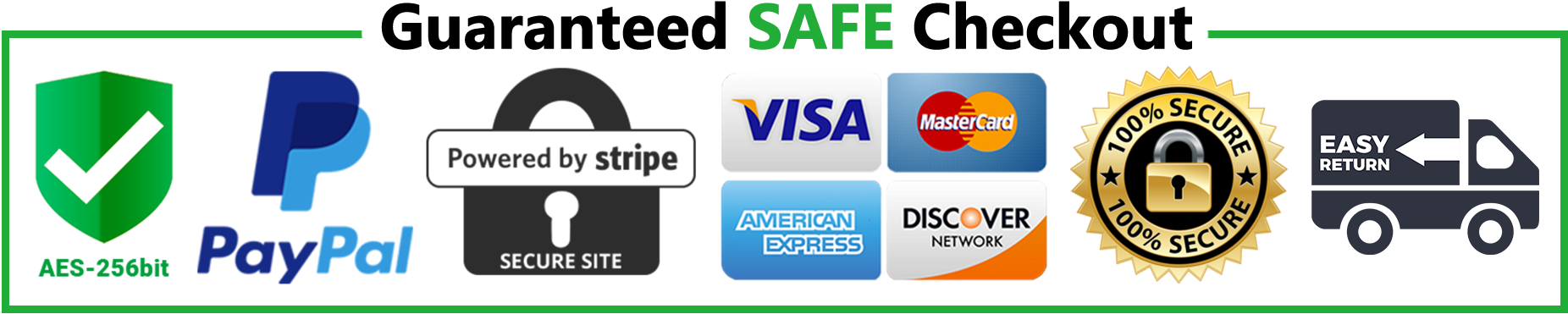Guaranted Safe Checkout - Safe And Secure Checkout (1852x371), Png Download
