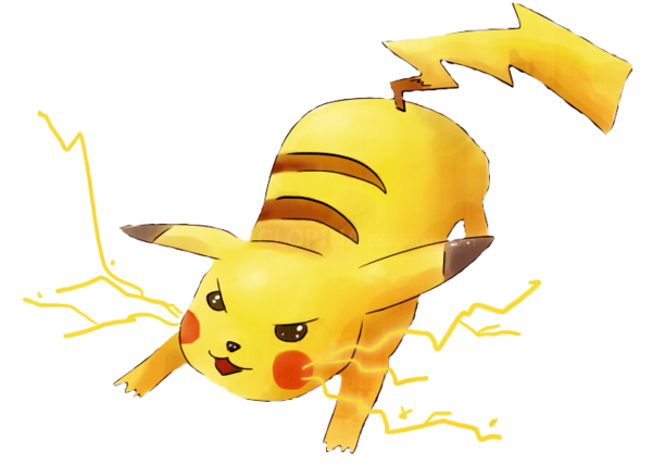 Thunderbolt Drawing Pikachu - Pikachu Thunderbolt Png (600x429), Png ...