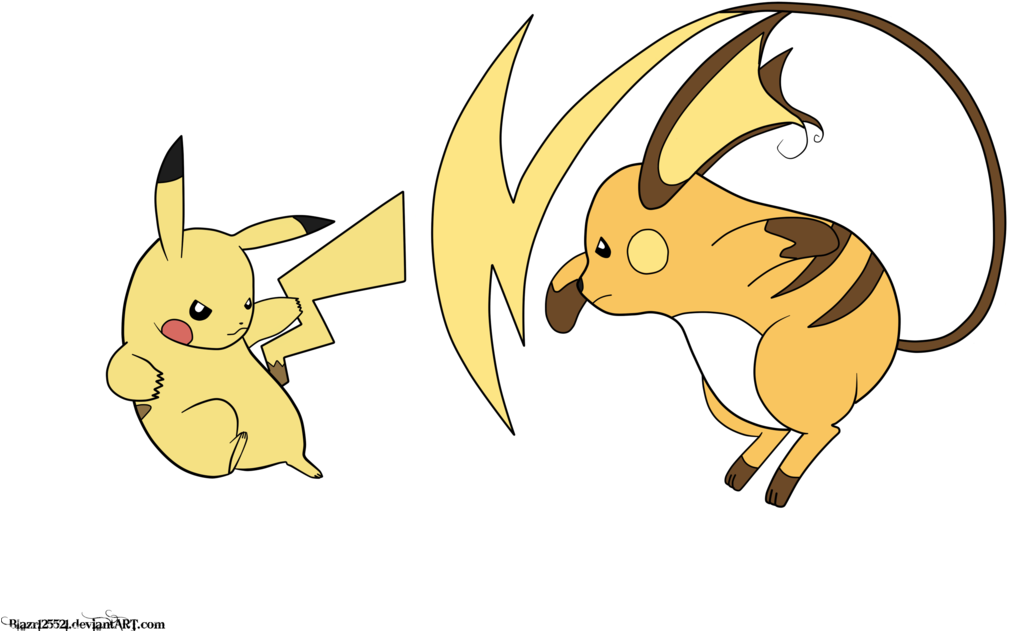 Pikachu Vs Raichu By Nightwind - Pikachu And Raichu Fighting (1024x640 ...