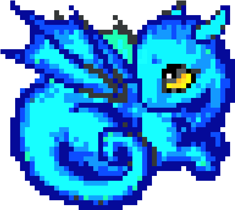 Download Blue Dragon - Perler Bead Dragon Patterns | Transparent PNG ...