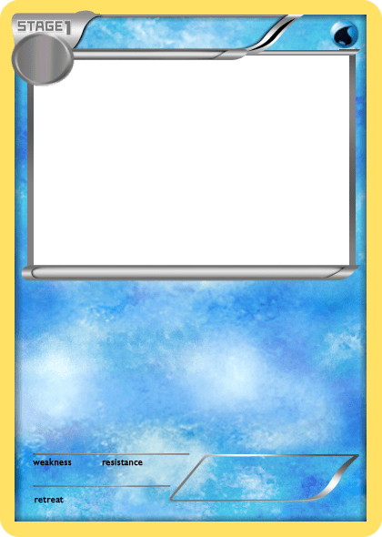 Water Pokemon Card Template (420x590), Png Download