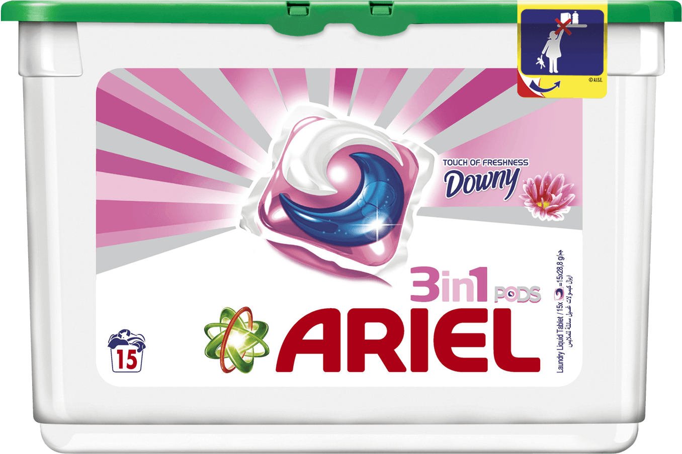 Ariel Automatic Washing 3in1 Pods Detergent Touch Of - Ariel Power ...
