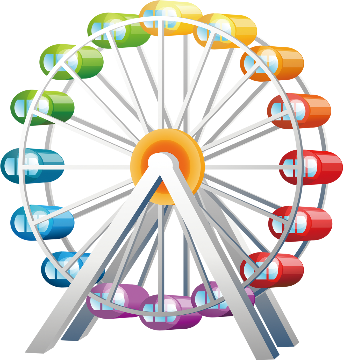 Download Hand Painted Cartoon Ferris Wheel Decoration Vector - Cartoon ...
