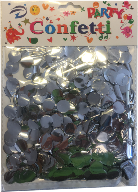 Round Shape Confetti Foil 1,5 Cm Silver - Silver (800x800), Png Download
