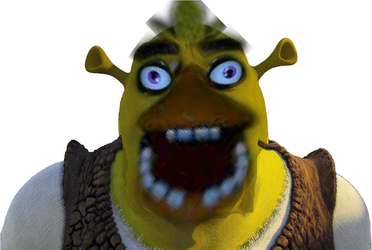 Shrek Face Zoomed Up Meme - Shrek Invisible Background (1272x842), Png ...