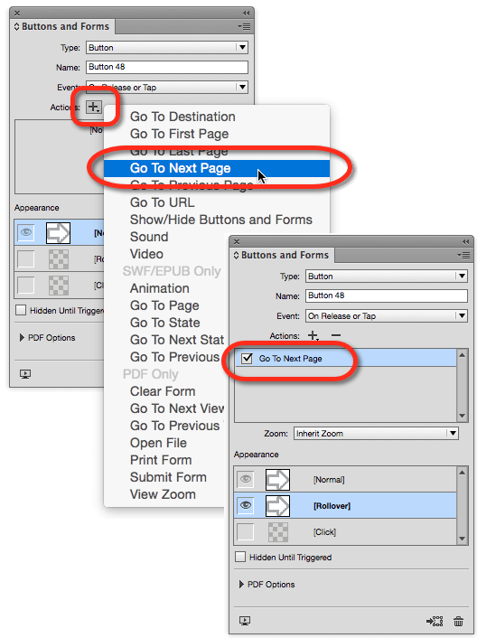 Add Action - Action Panel In Indesign (528x706), Png Download