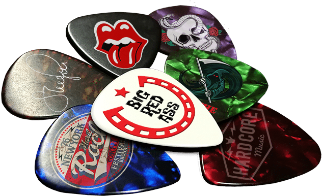 Custom Printed Guitar Picks - Printed Guitar Picks (639x395), Png Download