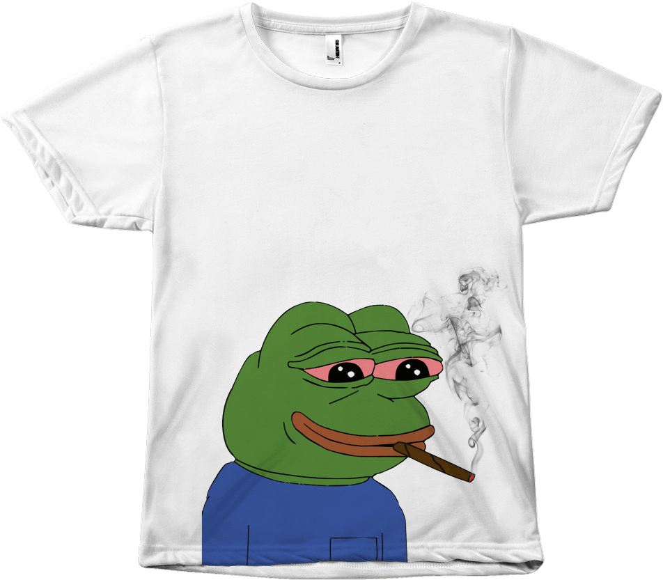 Smoking Pepe The Frog - Stoned Pepe (1024x1024), Png Download