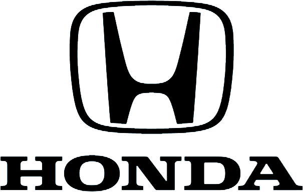 Black Honda Logo - Honda Logo Black And White (605x384), Png Download