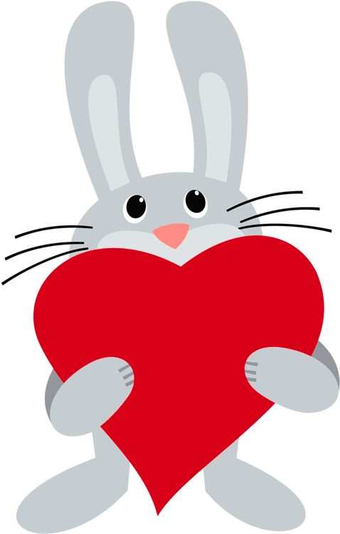 Heart Clipart Bunny - Bunny With Heart Clipart (528x791), Png Download