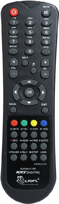 Nxt Digital Set Top Box Remote Control (467x700), Png Download