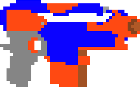 Nerf Gun - Nerf Gun Pixel Art (580x390), Png Download
