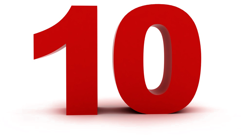 10 Number Png - Number 10 Red (1000x667), Png Download