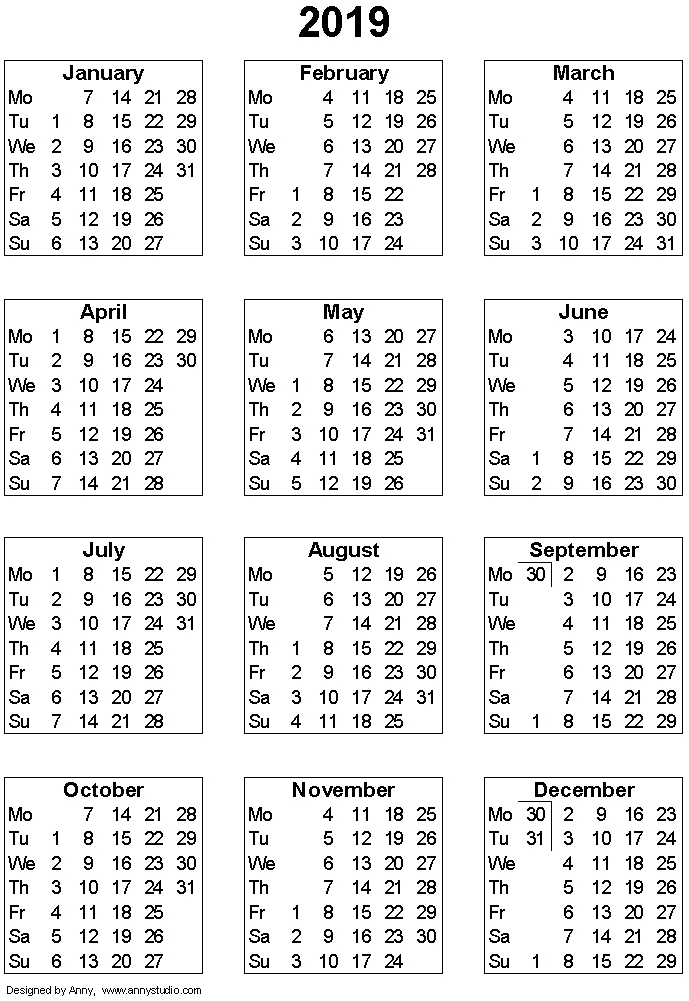 Download 2019 Calendar Png Hd - 2019 Calendar With Week Numbers ...