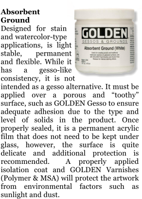 Absorbent Ground Designed For Stain And Watercolor-type - Golden ...