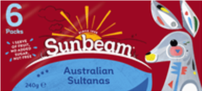 Download Sunbeam Sultanas - Sunbeam Mixed Fruit 375g | Transparent PNG ...