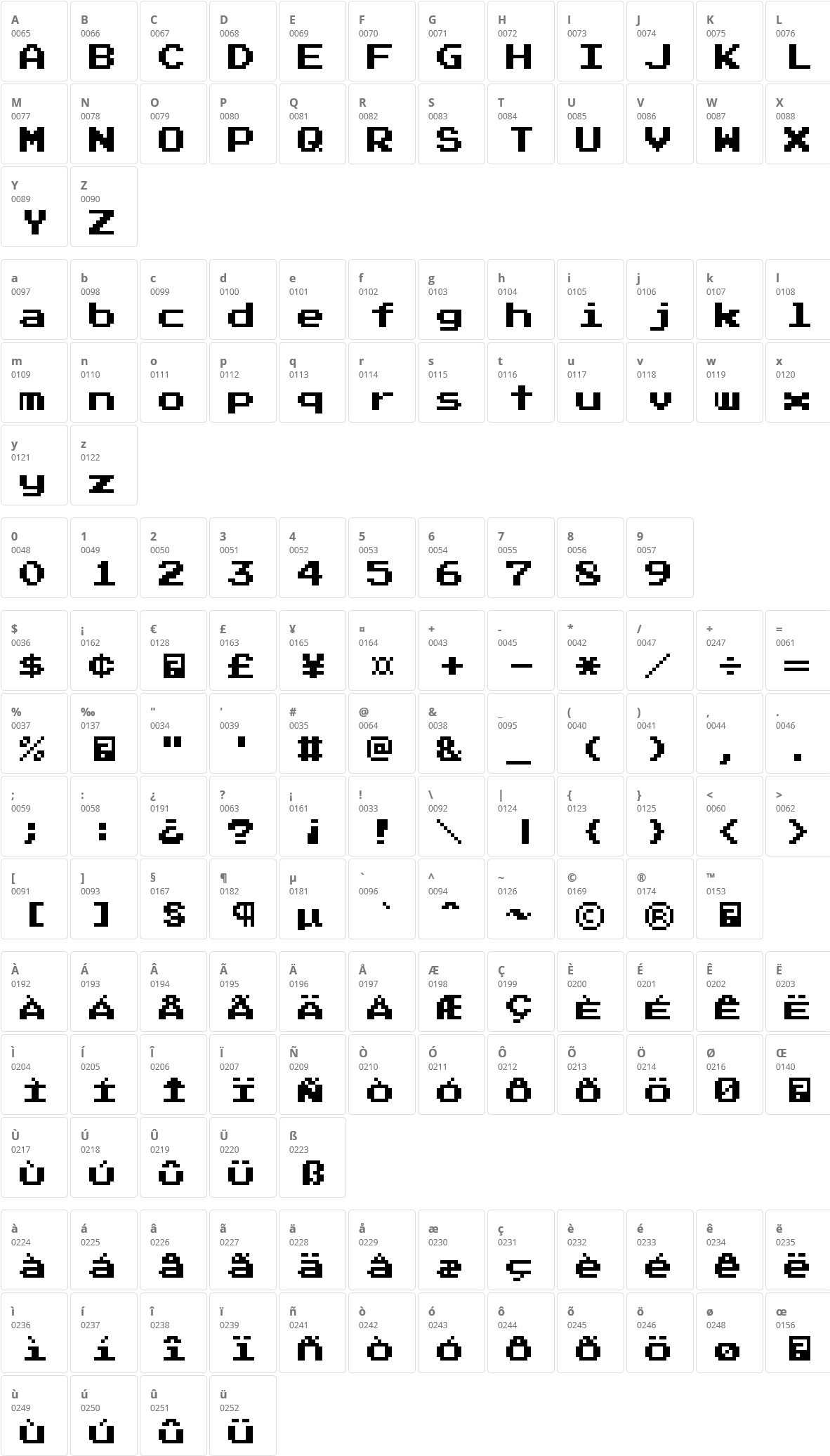 Press Start 2p Character Map - Font (1181x2119), Png Download