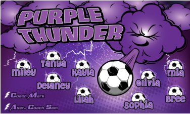 3'x5′ Vinyl Banner Purple Thunder - Soccer (375x375), Png Download