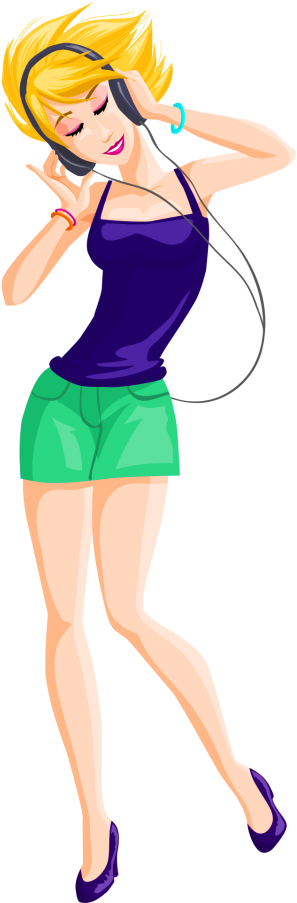 Disco Girl Vector Png Transparent Image - Vector Girls Transparent Png ...