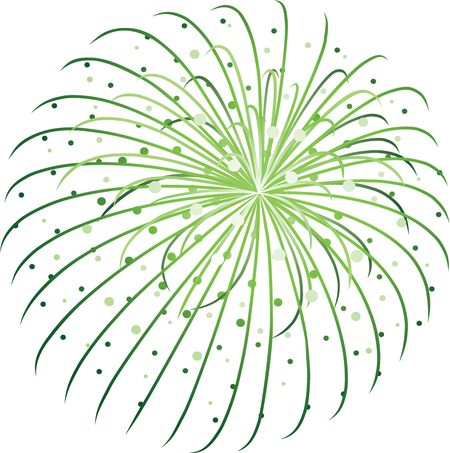 Green Fireworks Clipart