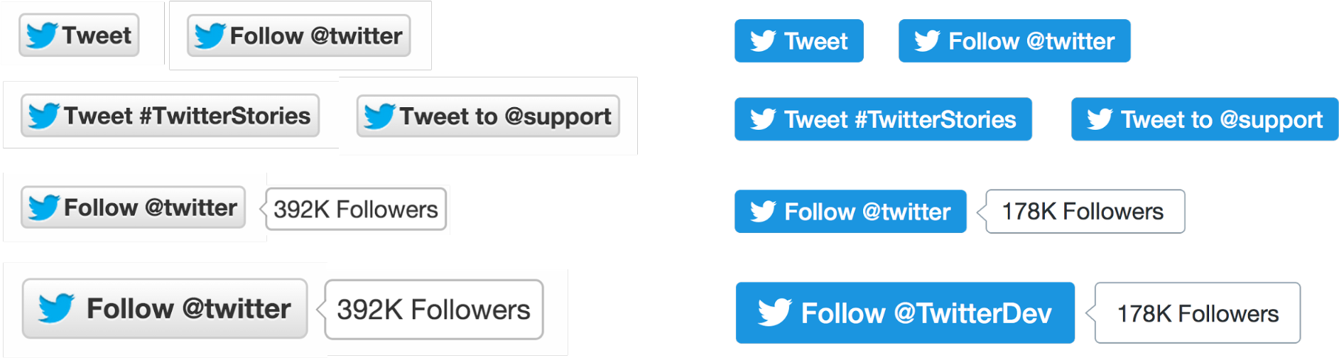 A New Design For Tweet And Follow Buttons - Follow On Twitter Design ...