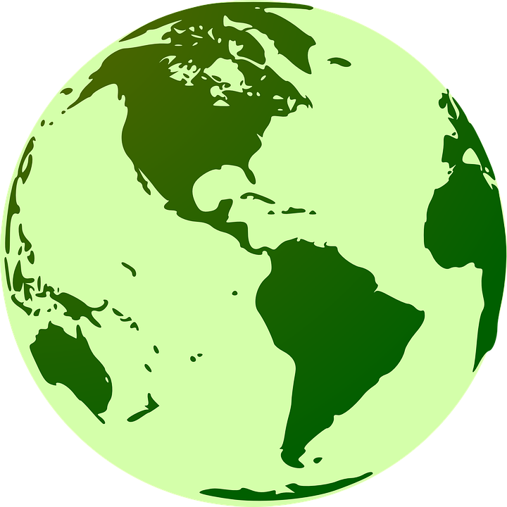 Green Clipart Earth - World Map (720x720), Png Download