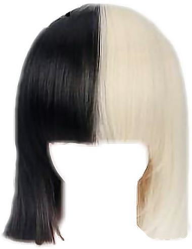 Hair Wig Sia Black White Blackandwhite Pop Music Freeto - Sia Wig ...