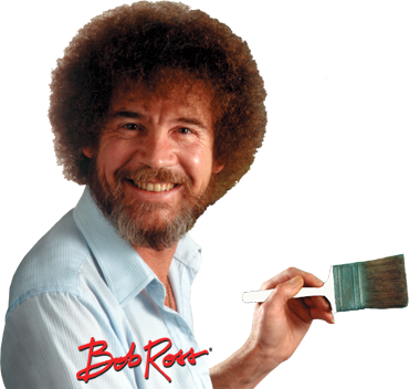 Bob Ross Afro Png Png Black And White Download - Bob Ross (370x352 ...