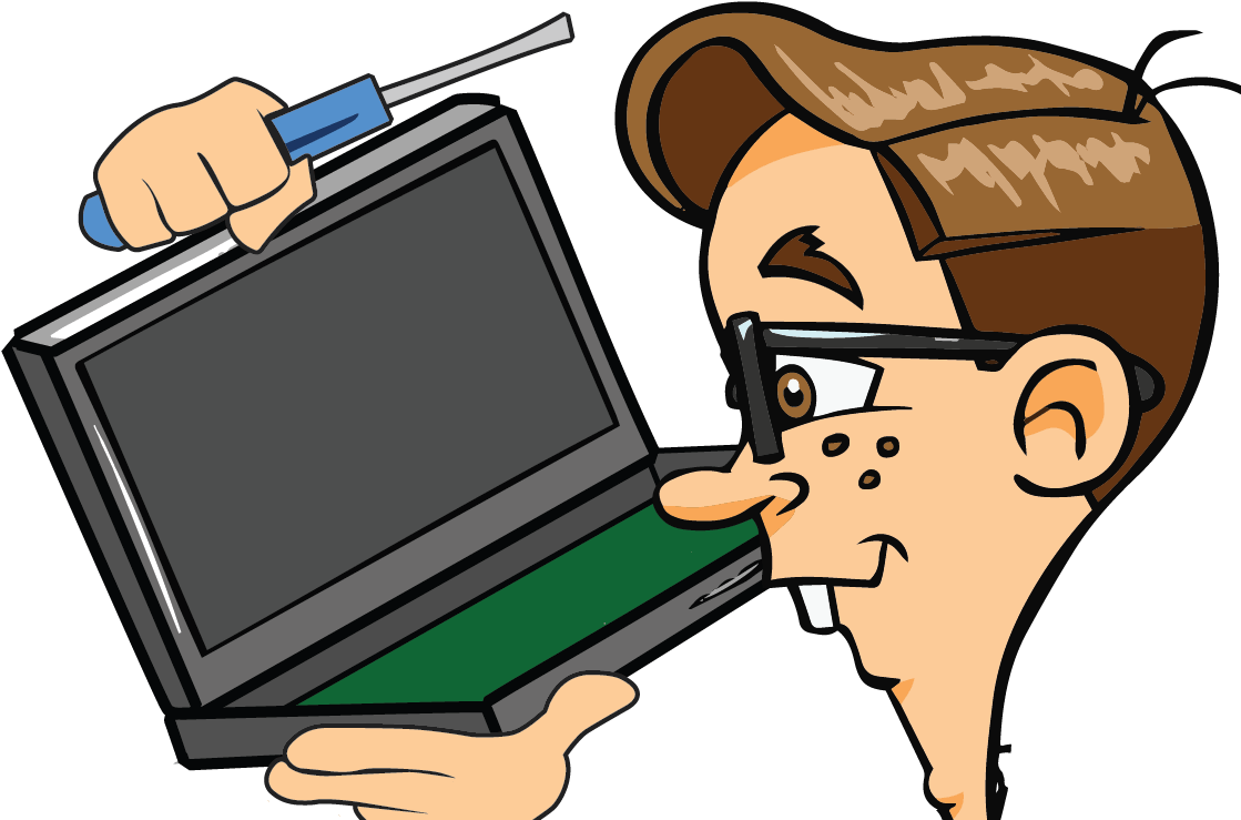 Laptop Repair Portland Clipart - Cartoon Computer Technician (1127x755 ...