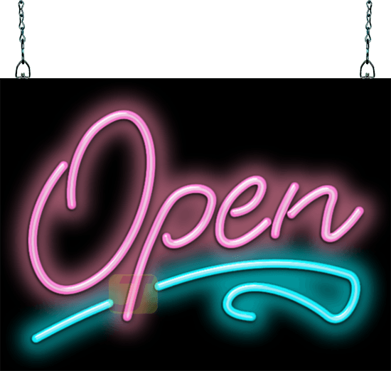 Download Designer Neon Open Sign - Neon Sign | Transparent PNG Download ...